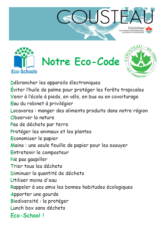 Eco-code - Cousteau School